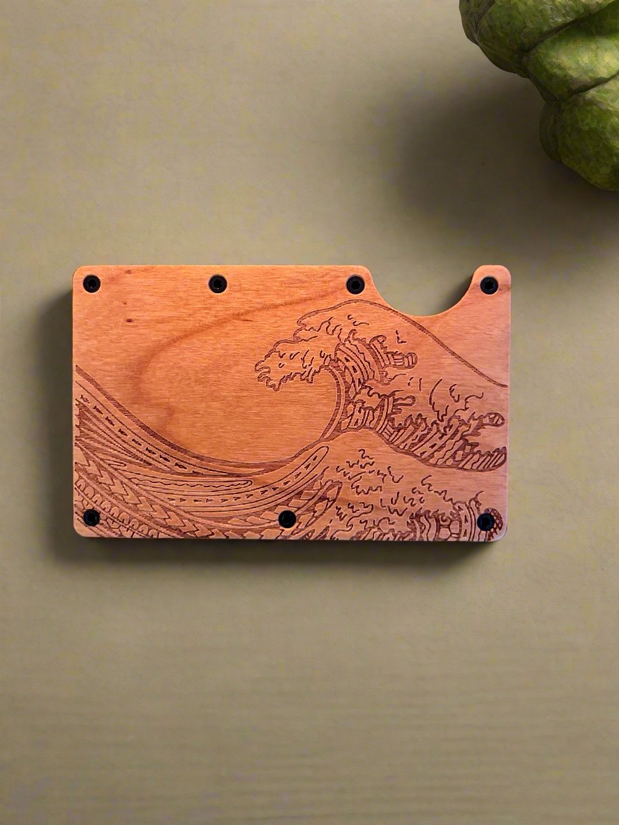 Nami Wave Wood Wallet – Diamond Wood HI